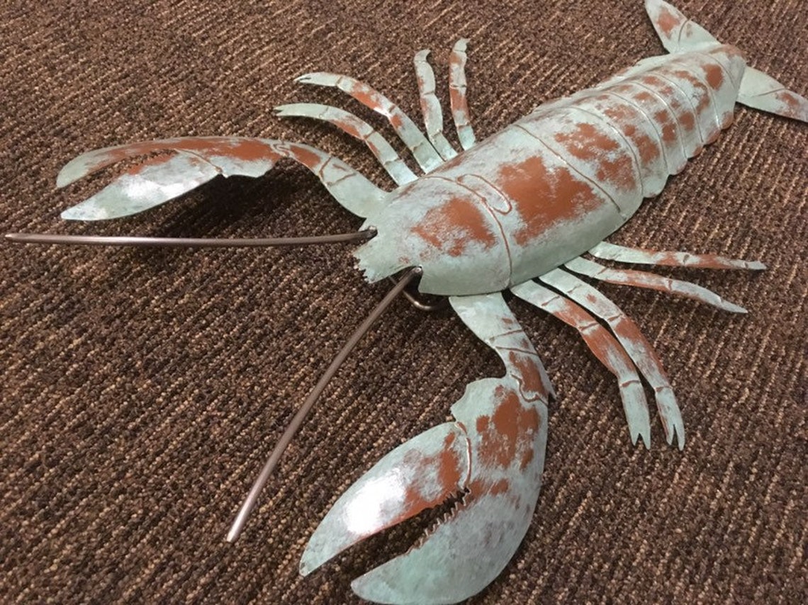 Lobster 26in Metal Wall Sculpture Tropical Coastal Beach Art - Etsy