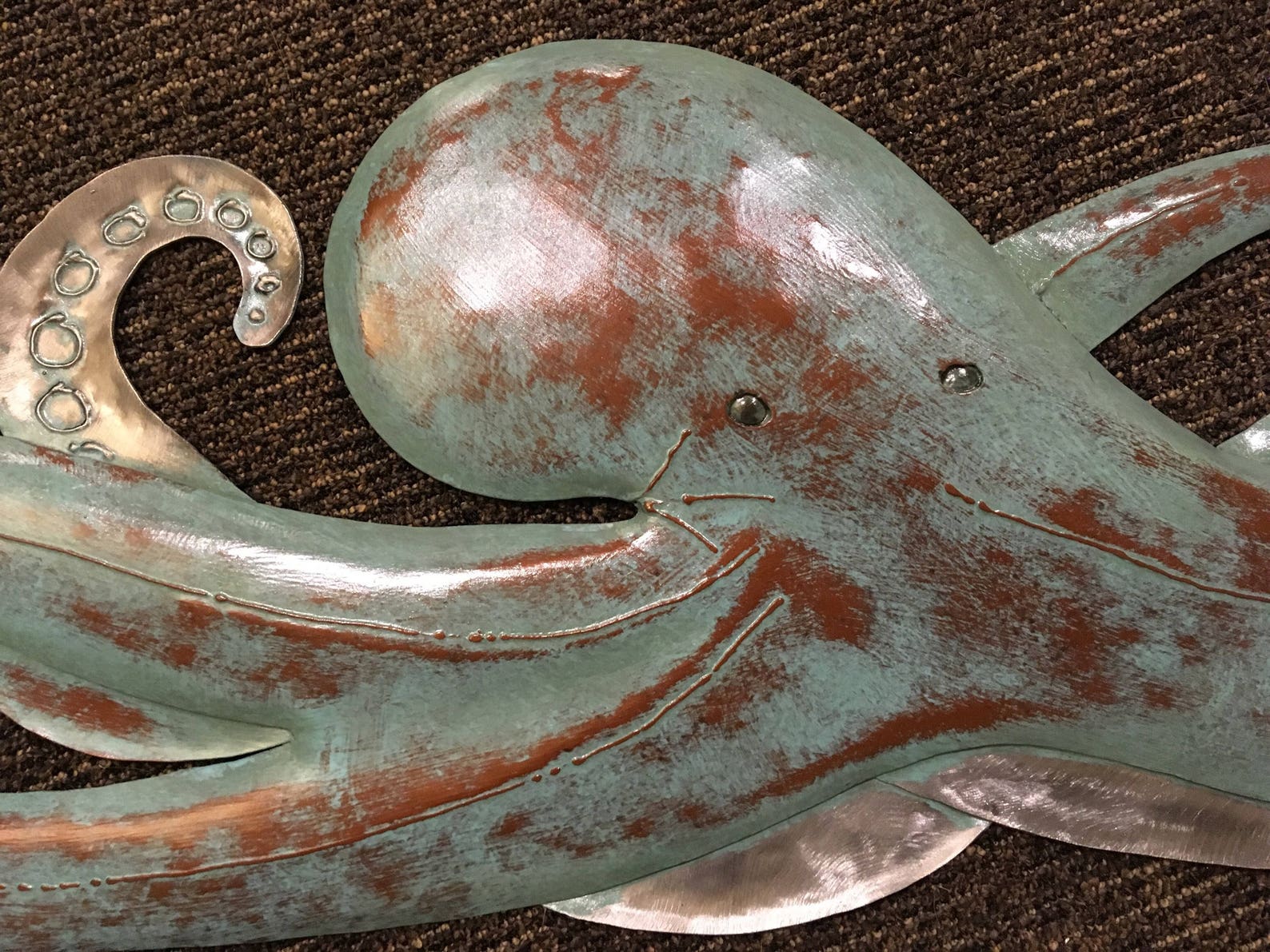 Octopus 48in Handmade Metal Wall Art Sculpture Tropical Beach | Etsy