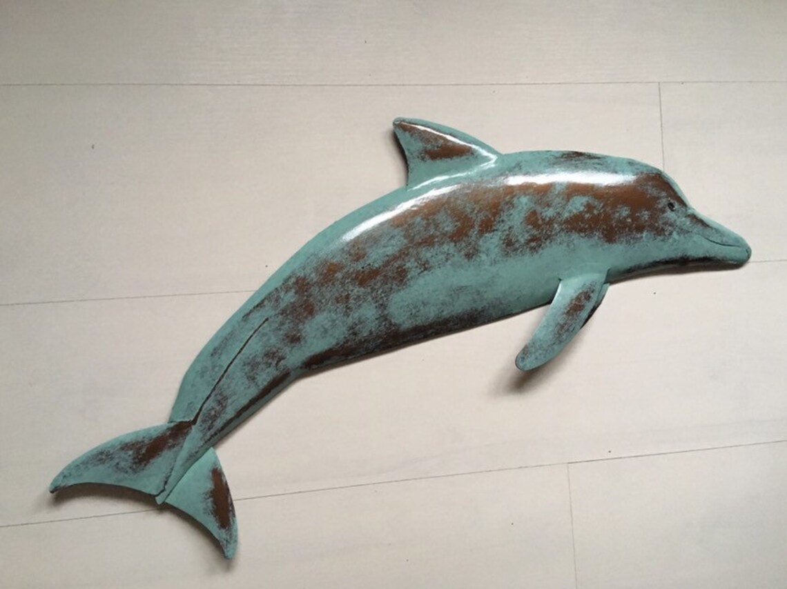 Dolphin 30in Metal Wall Sculpture Ocean Tropical Beach Coastal - Etsy