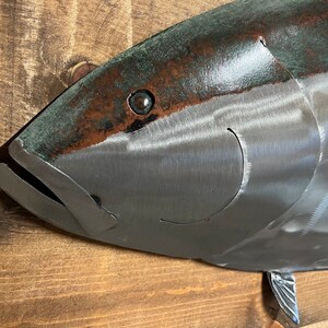 Blue Fin Tuna Fish Metal Sculpture 36in Tropical Beach Coastal Wall Art ...