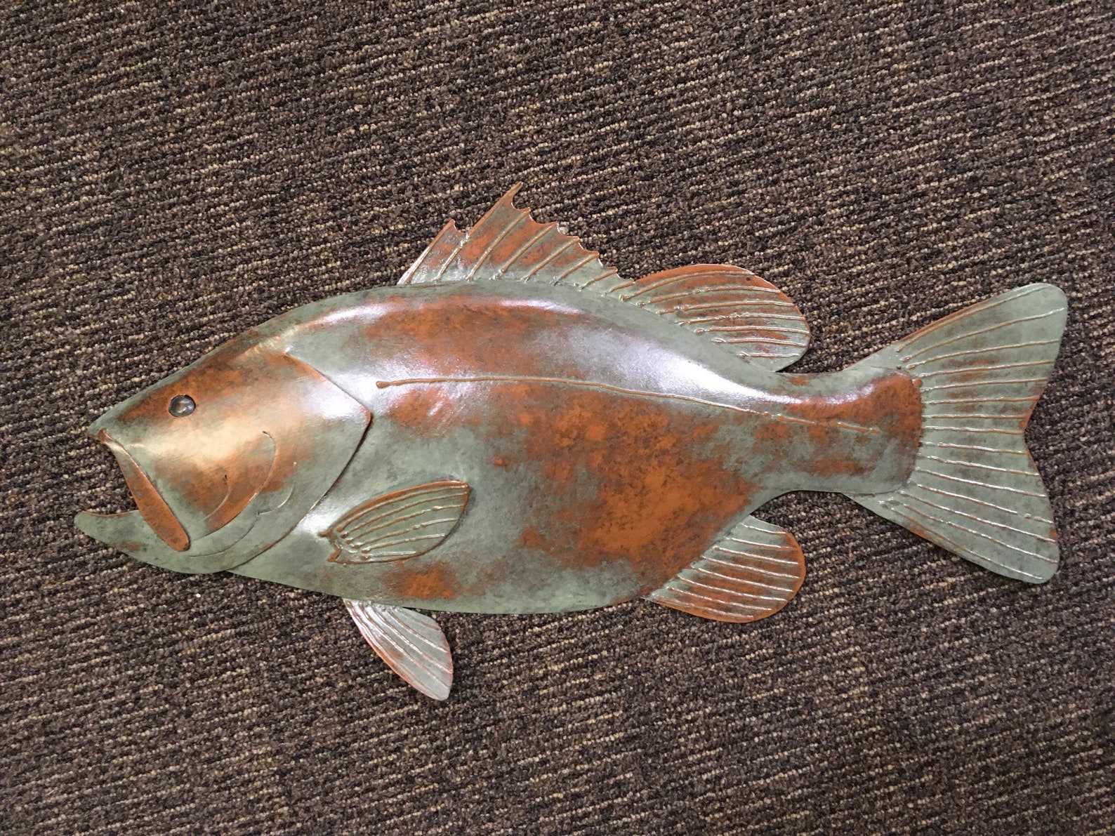 Largemouth Bass 24in Metal Handmade Wall Sculpture Lodge | Etsy