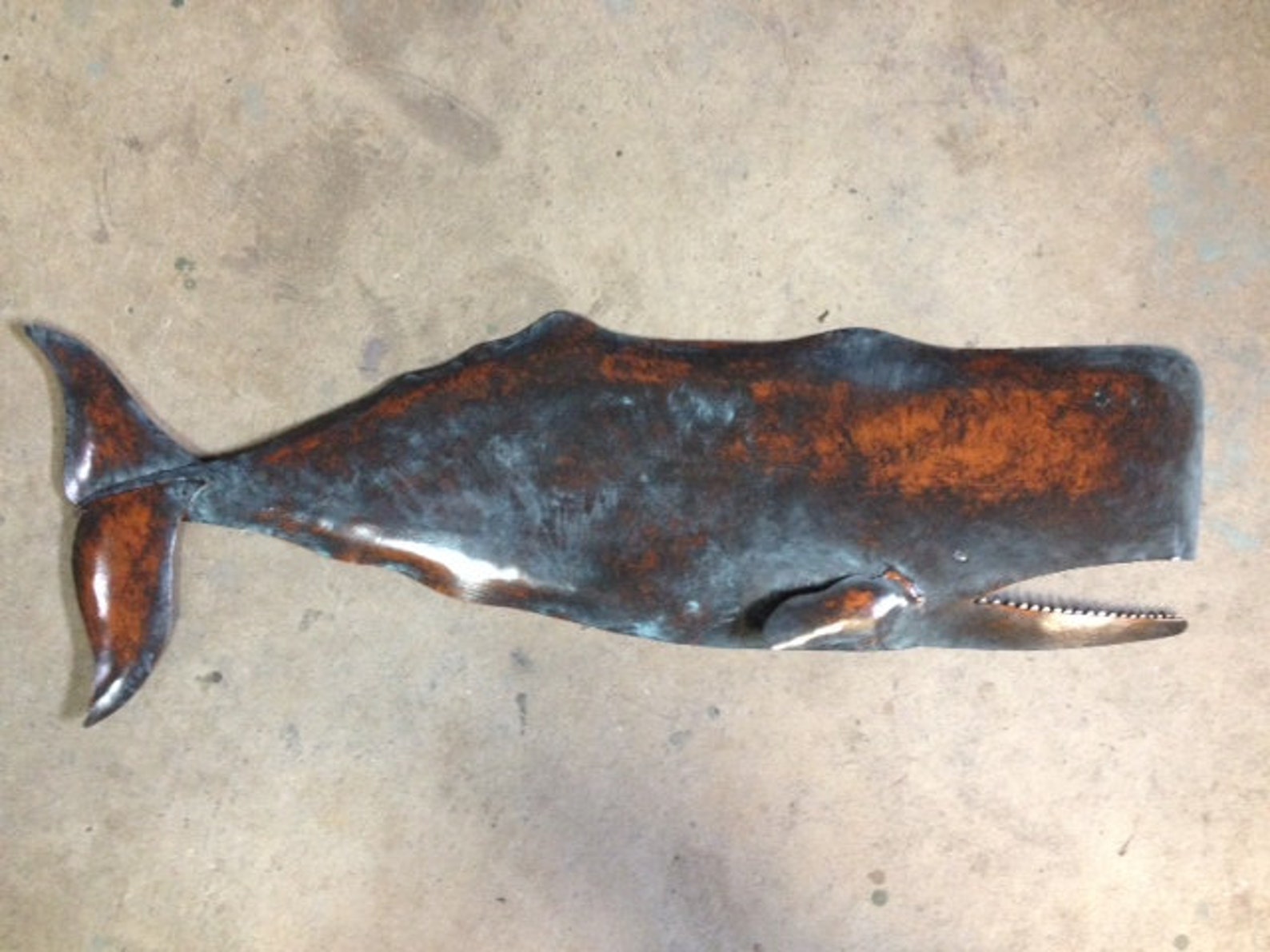 Whale Metal Wall Sculpture 32in Long Lodge Coastal Cottage | Etsy