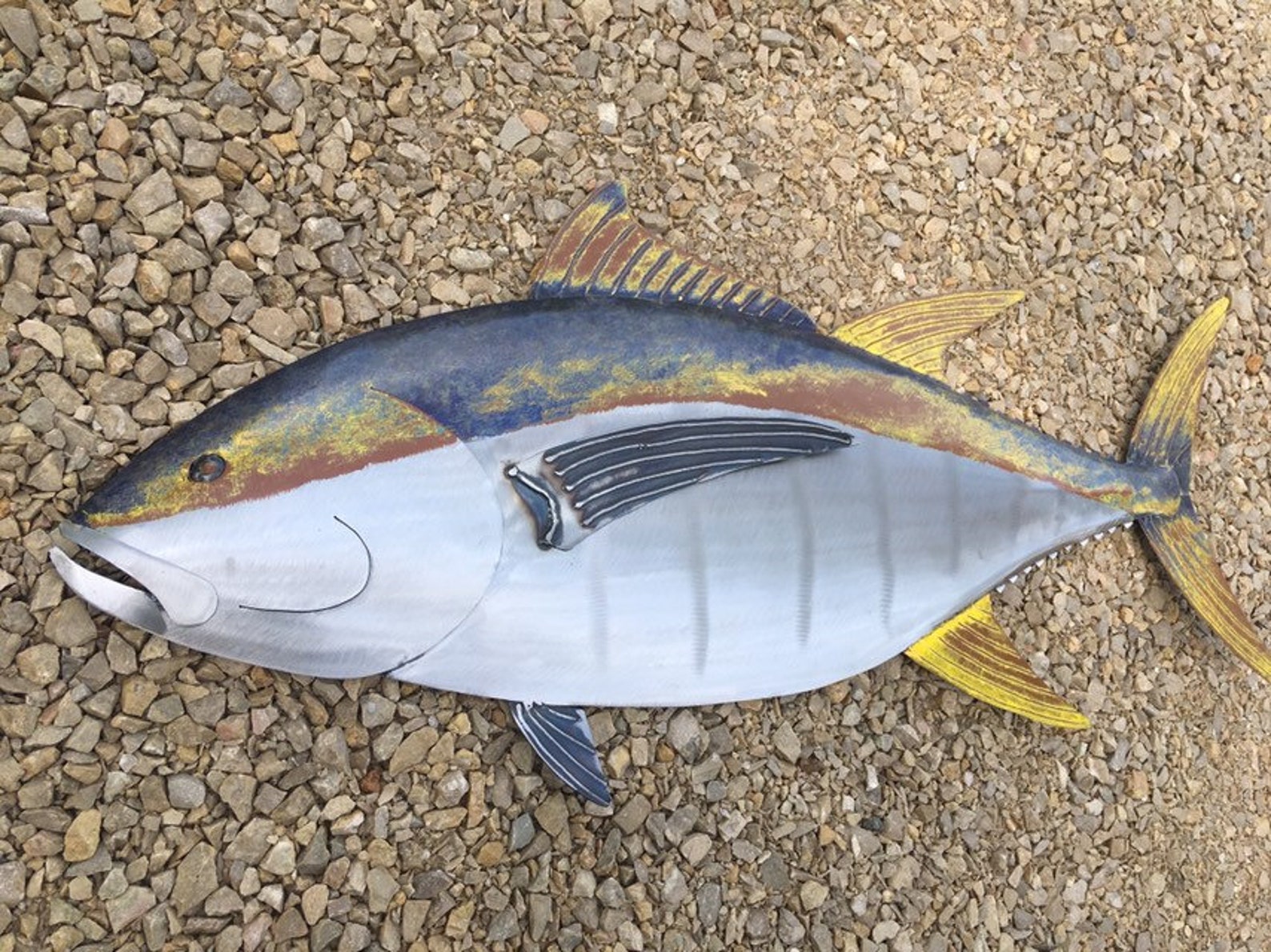 Yellow Fin Tuna Fish 35in Handmade Metal Wall Art Sculpture | Etsy