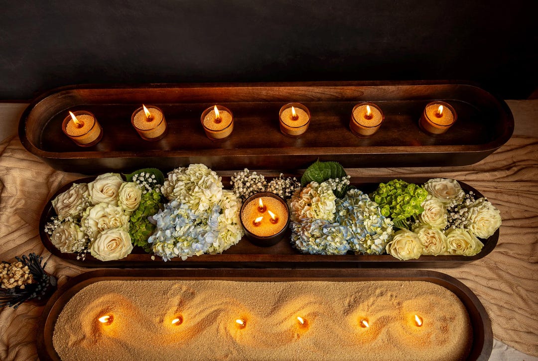 Rustic Wood Boat Candles Holder - Etsy