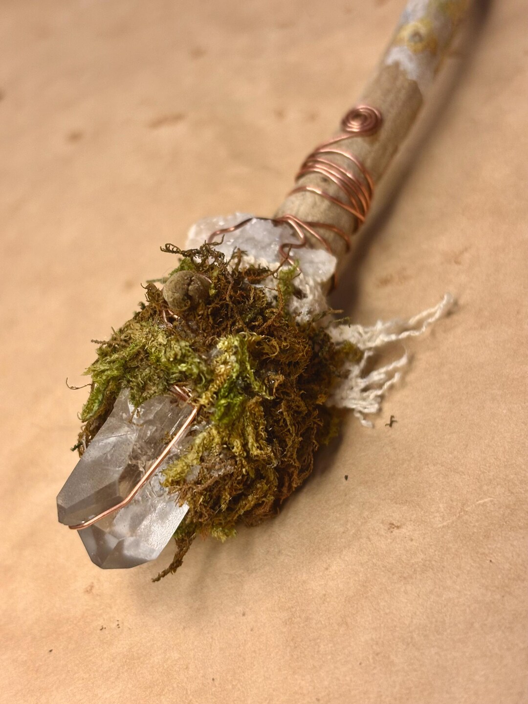 Nature-inspired Crystal Wand, Sacred Talking Stick, Reiki Wand ...