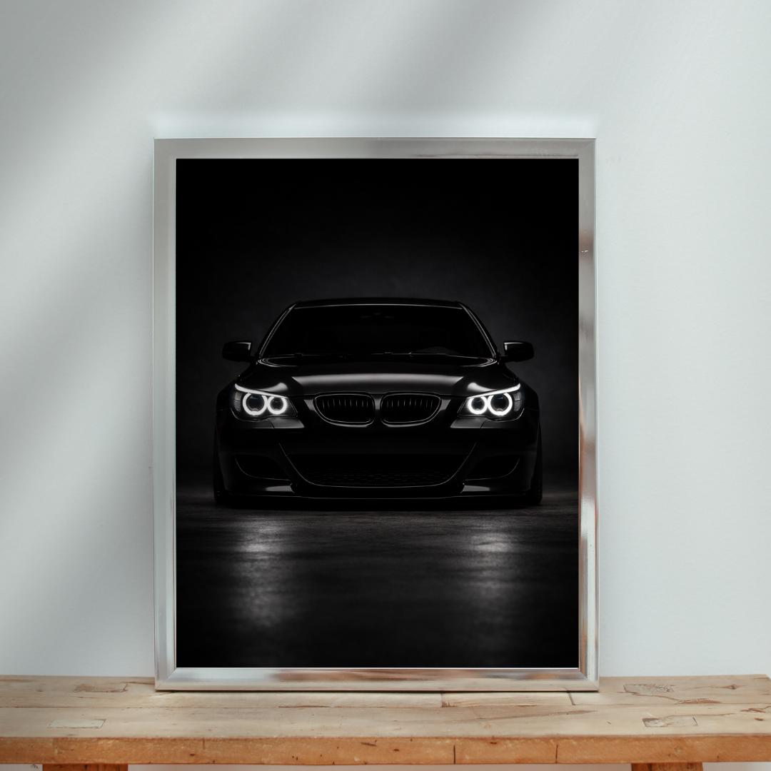 BMW E60 Wall Art Poster – Dark Front View Automotive Print - Etsy