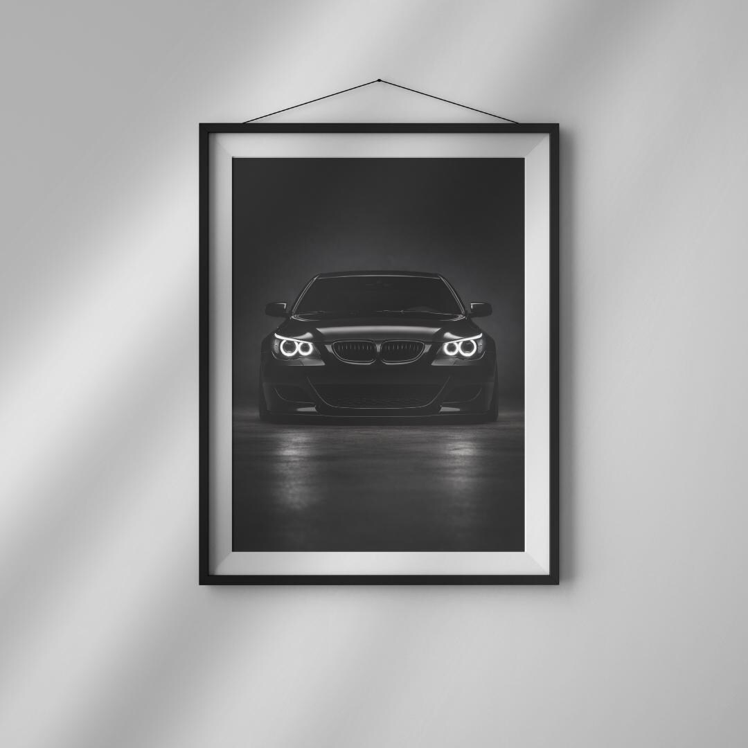 BMW E60 Wall Art Poster – Dark Front View Automotive Print - Etsy