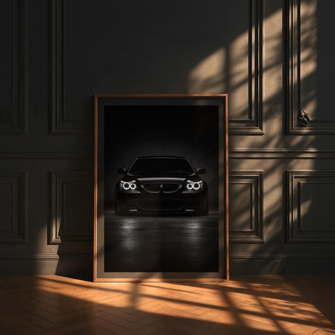 BMW E60 Wall Art Poster – Dark Front View Automotive Print - Etsy