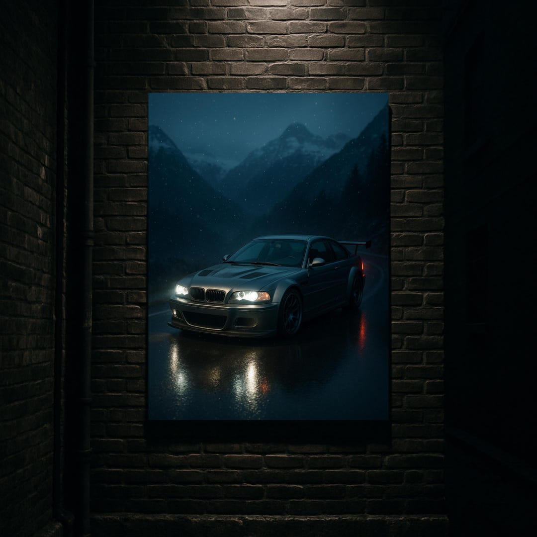 BMW E46 M3 Night Drive Poster – Cinematic Car Wall Art - Etsy