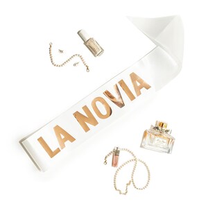 Latina Bride, La Novia Headband and Sash Bundle, Latina Wedding, Latina ...