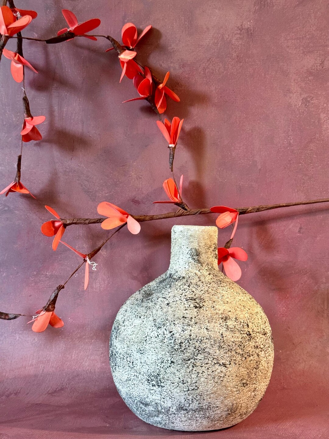 Handcrafted Aged Vase, Antique, Boho Home Decor, Beige Earthy, Vintage ...