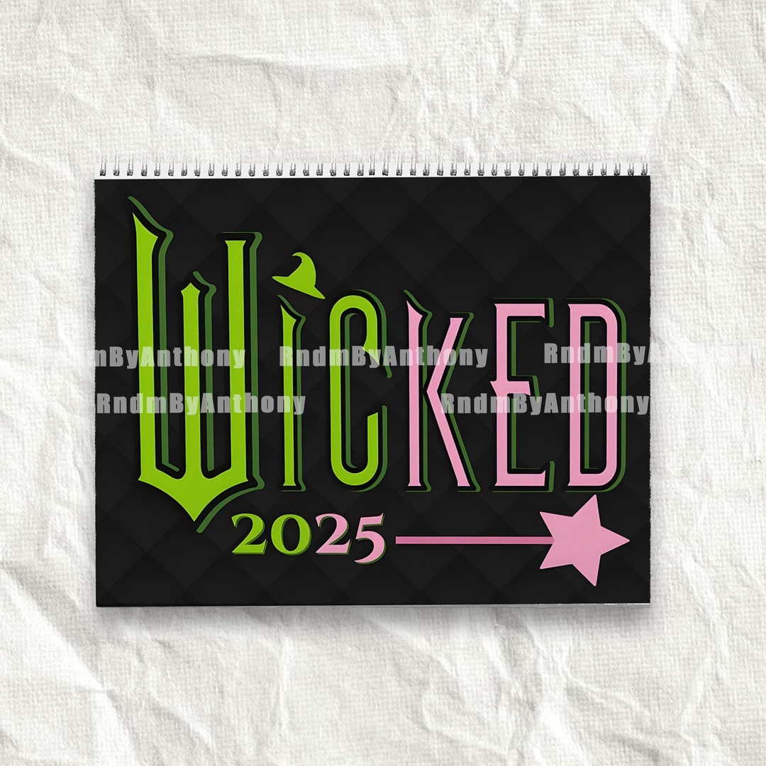 Wicked 2025 Calendar, Wicked Calendar, Hanging Wall Calendar, 2025 ...