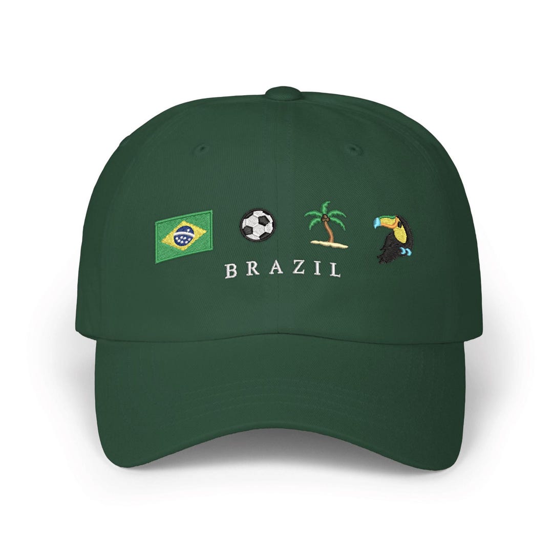 Brazil Embroidered Baseball Cap Brazilian Flag, Soccer, Palm Tree ...