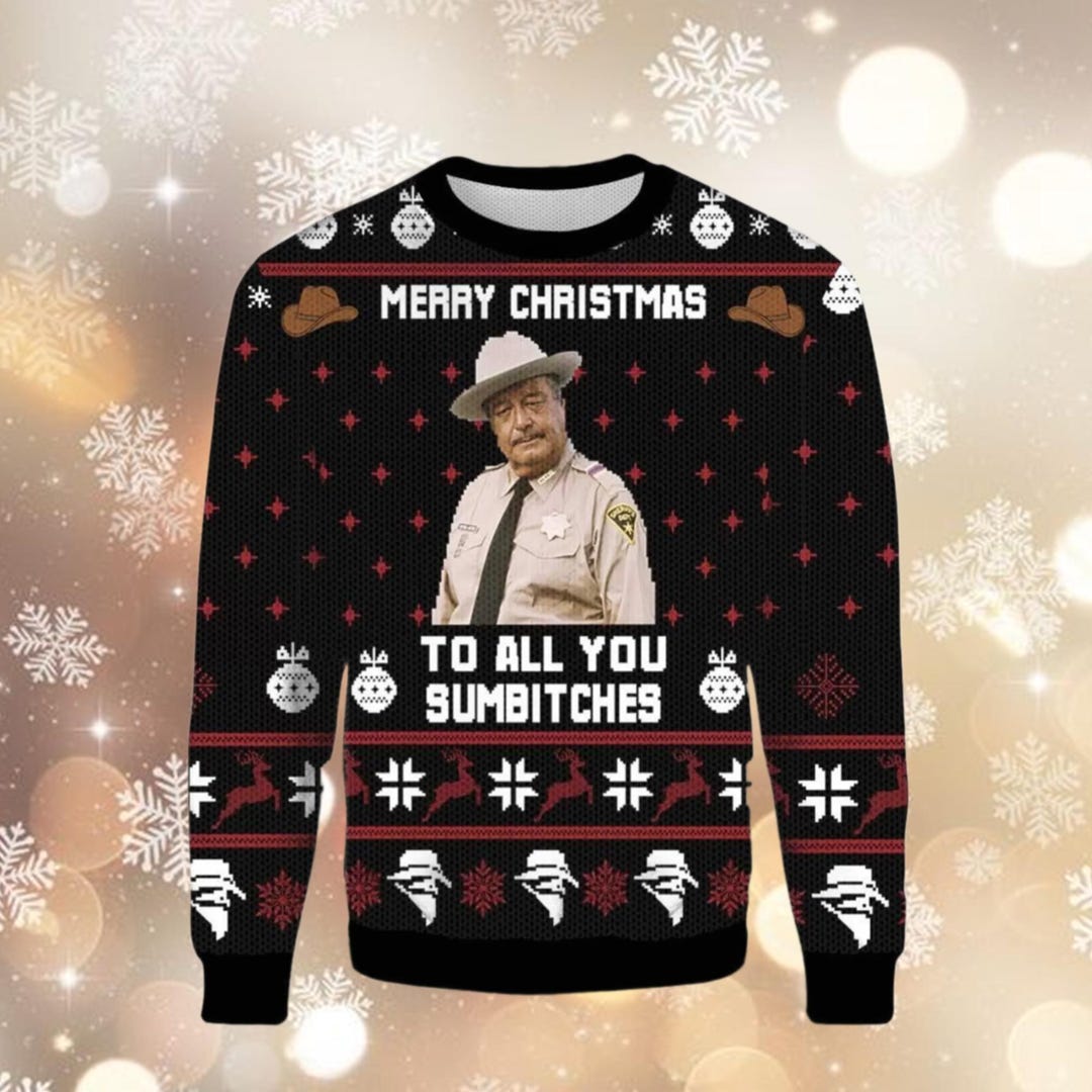 Smokey and the Bandit Ugly Christmas Sweater, Merry Christmas ...