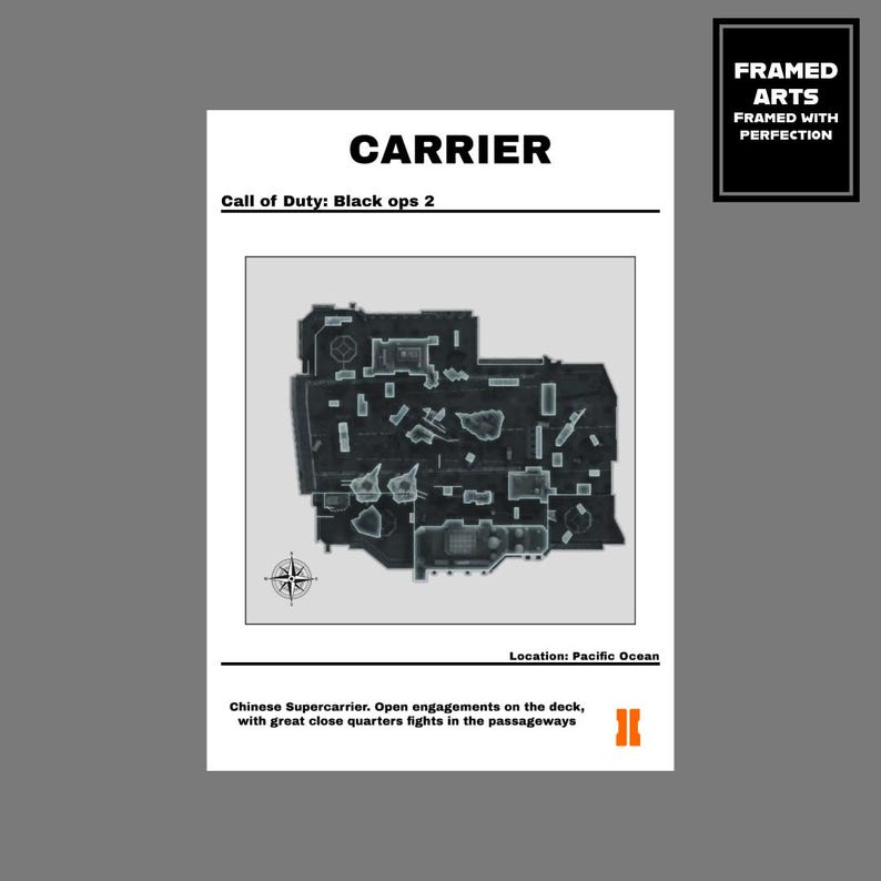 Call of Duty Black Ops 2 Carrier Map Art A4 PDF Download - Etsy