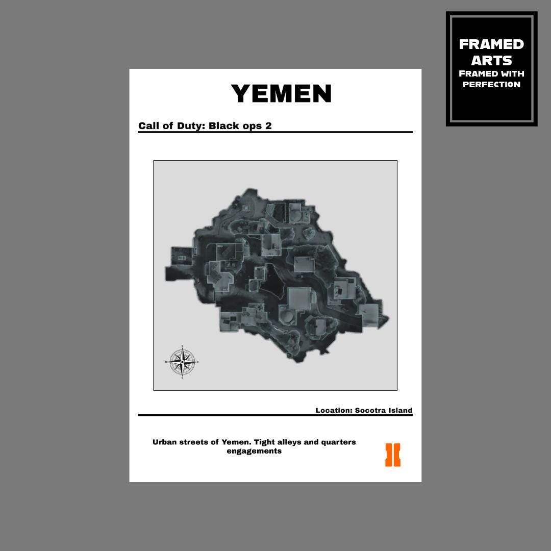 Call of Duty Black Ops 2 Yemen Map Art A4 PDF Download - Etsy