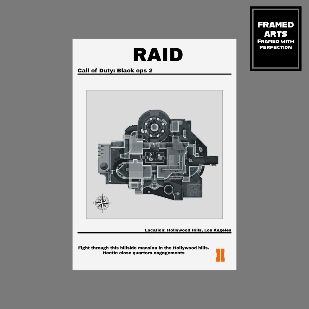 Call of Duty Black Ops 2 Raid Map Art A4 PDF Download - Etsy