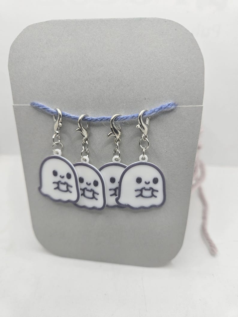 Cute Stitch Markers Ghost and Coffee With Metal Clasp Adorable Ghost ...