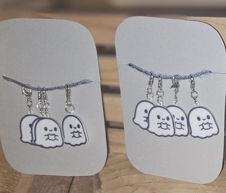 Cute Stitch Markers Ghost and Coffee With Metal Clasp Adorable Ghost ...