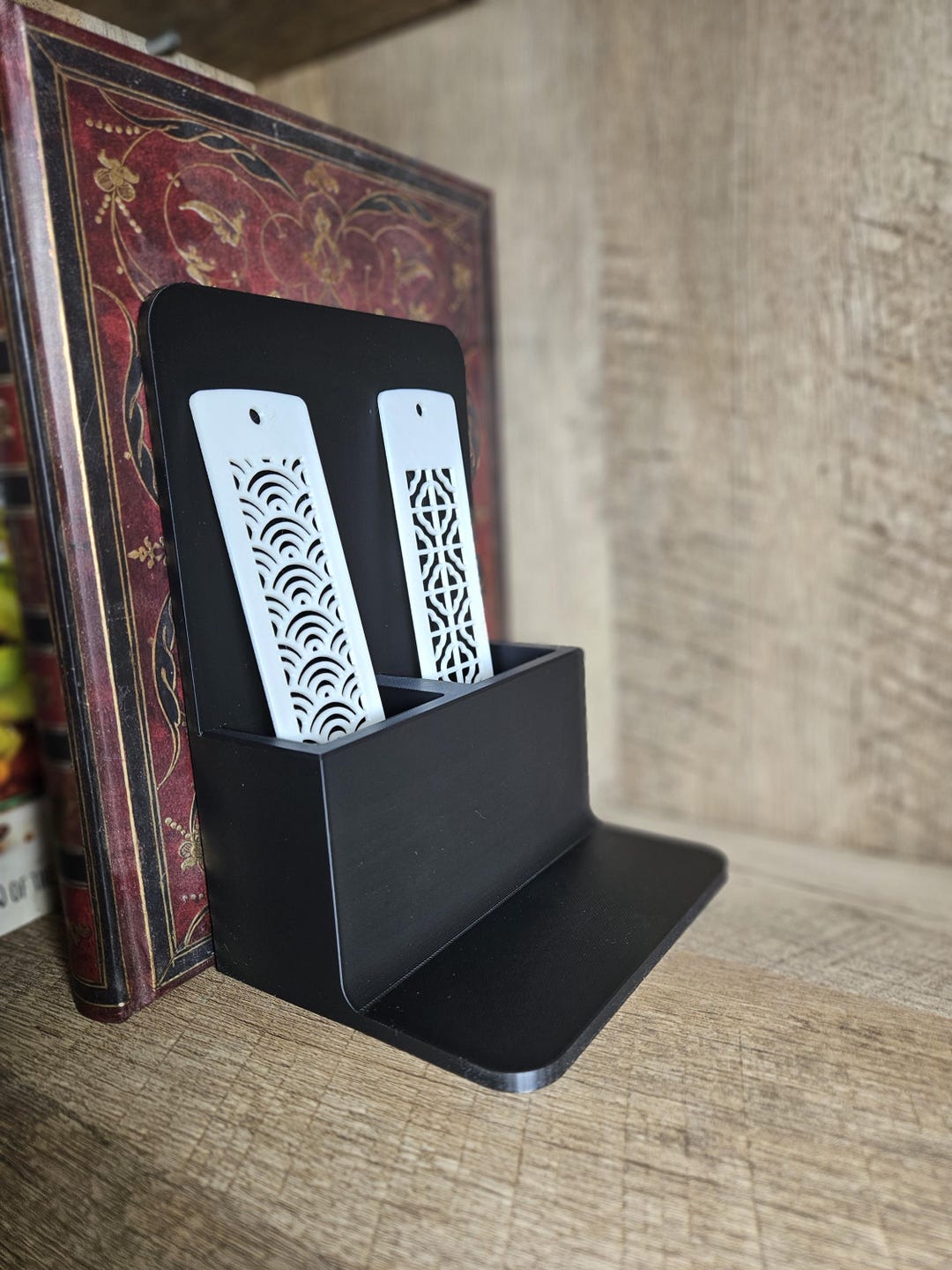 Book End With Built in Bookmark Holder Customizable Color and Optional ...