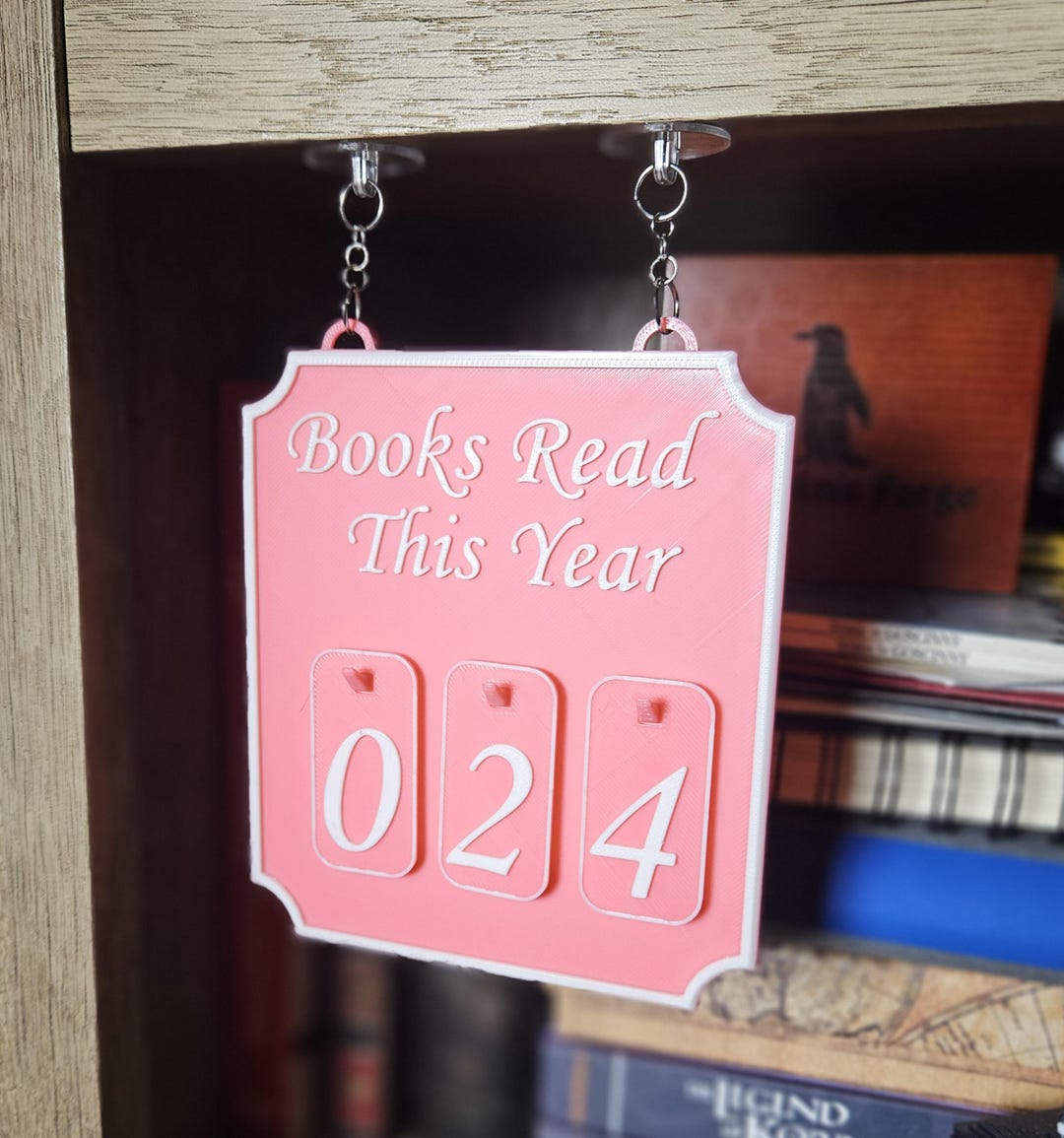 Hanging Bookshelf Counter Bookish Decor Books Read This Year Counter up ...