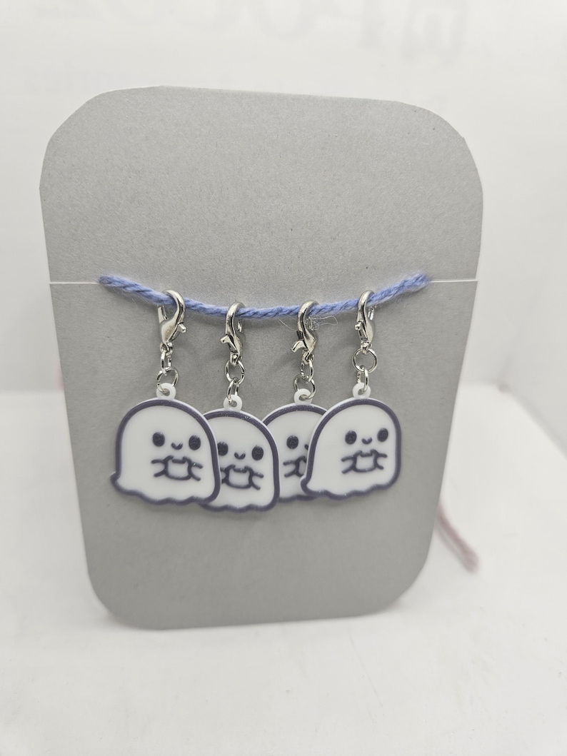 Cute Stitch Markers Ghost and Coffee With Metal Clasp Adorable Ghost ...