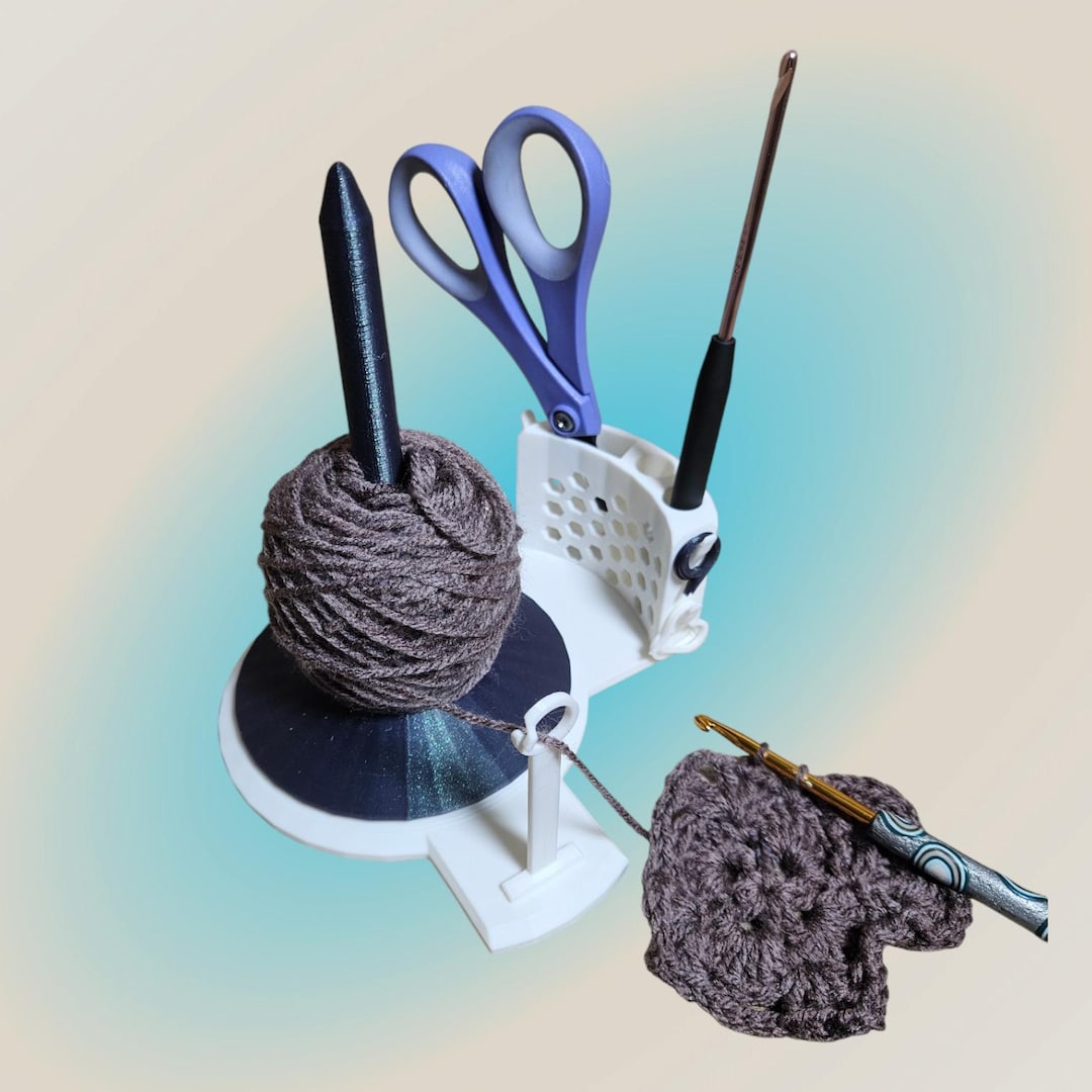 Yarn Spinner With Scissor Storage and Hook Needle Holder Yarn Butler ...
