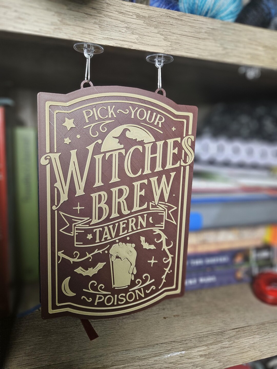 Witches Brew Tavern Bookshelf Decor October Decor Tavern Sign for Bar ...