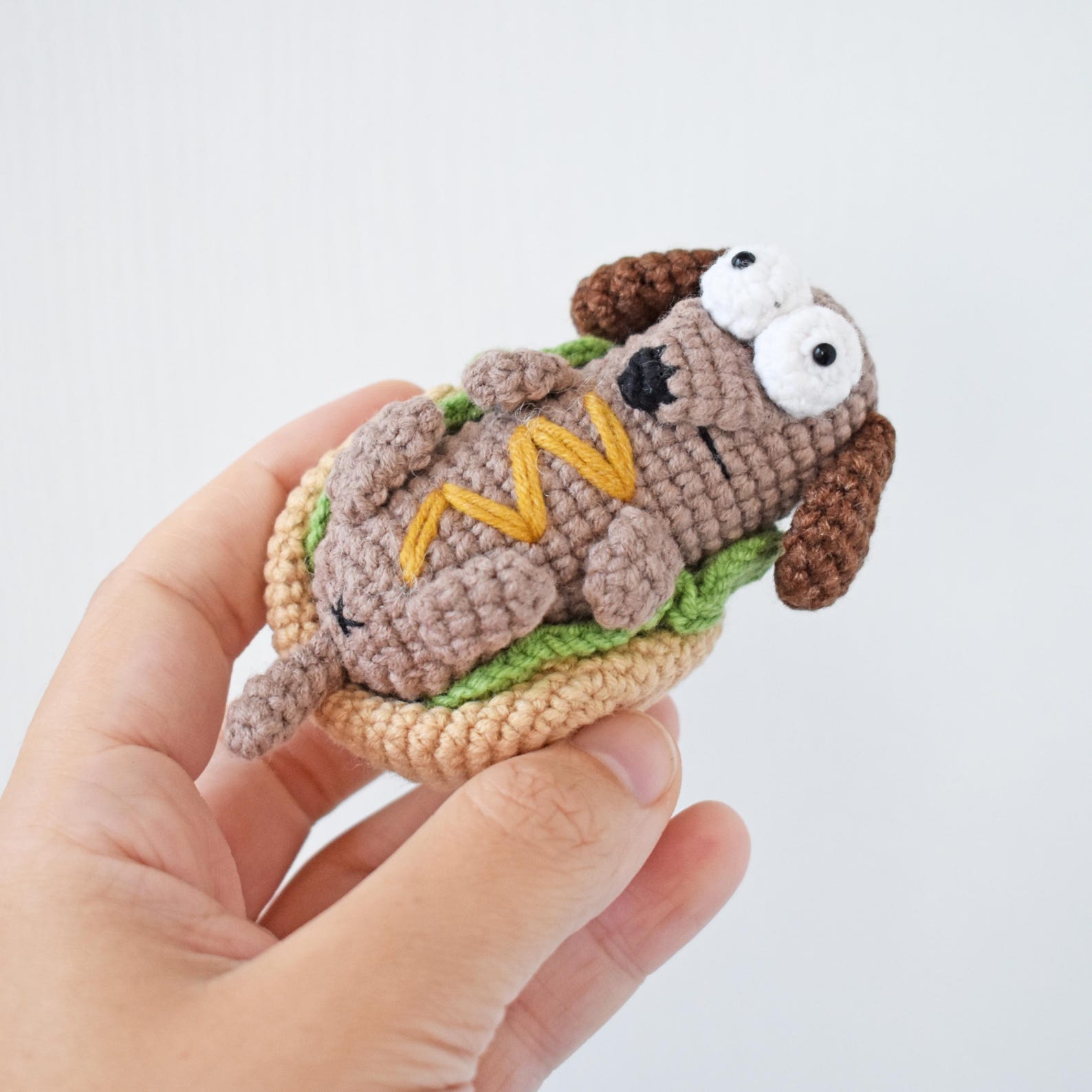 Dog HOT DOG Crochet Pattern, Amigurumi Funny Food Toy, PDF File - Etsy