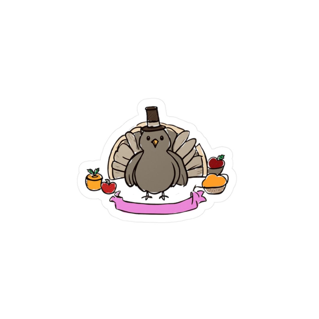 Cute Turkeys Table Ready Kiss Cut Sticker Thanksgiving Decor - Etsy