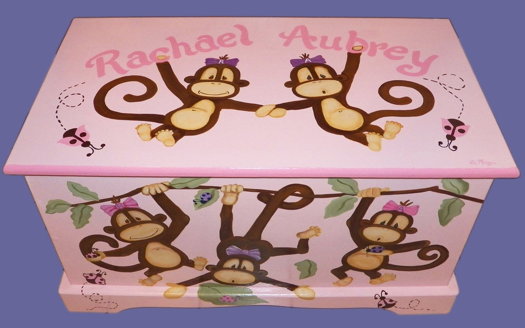 Custom Designed JUNGLE MONKEY Toy Chest for Twins Done With - Etsy