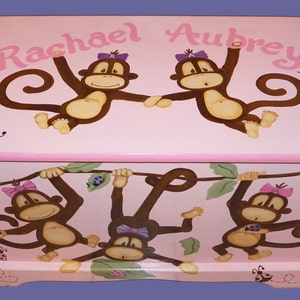 Custom Designed JUNGLE MONKEY Toy Chest for Twins Done With - Etsy
