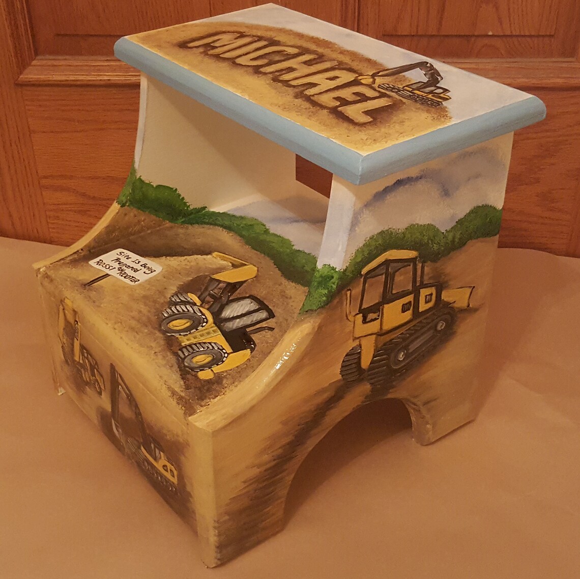 Custom Designed Construction Truck Wooden Step Stool - Etsy