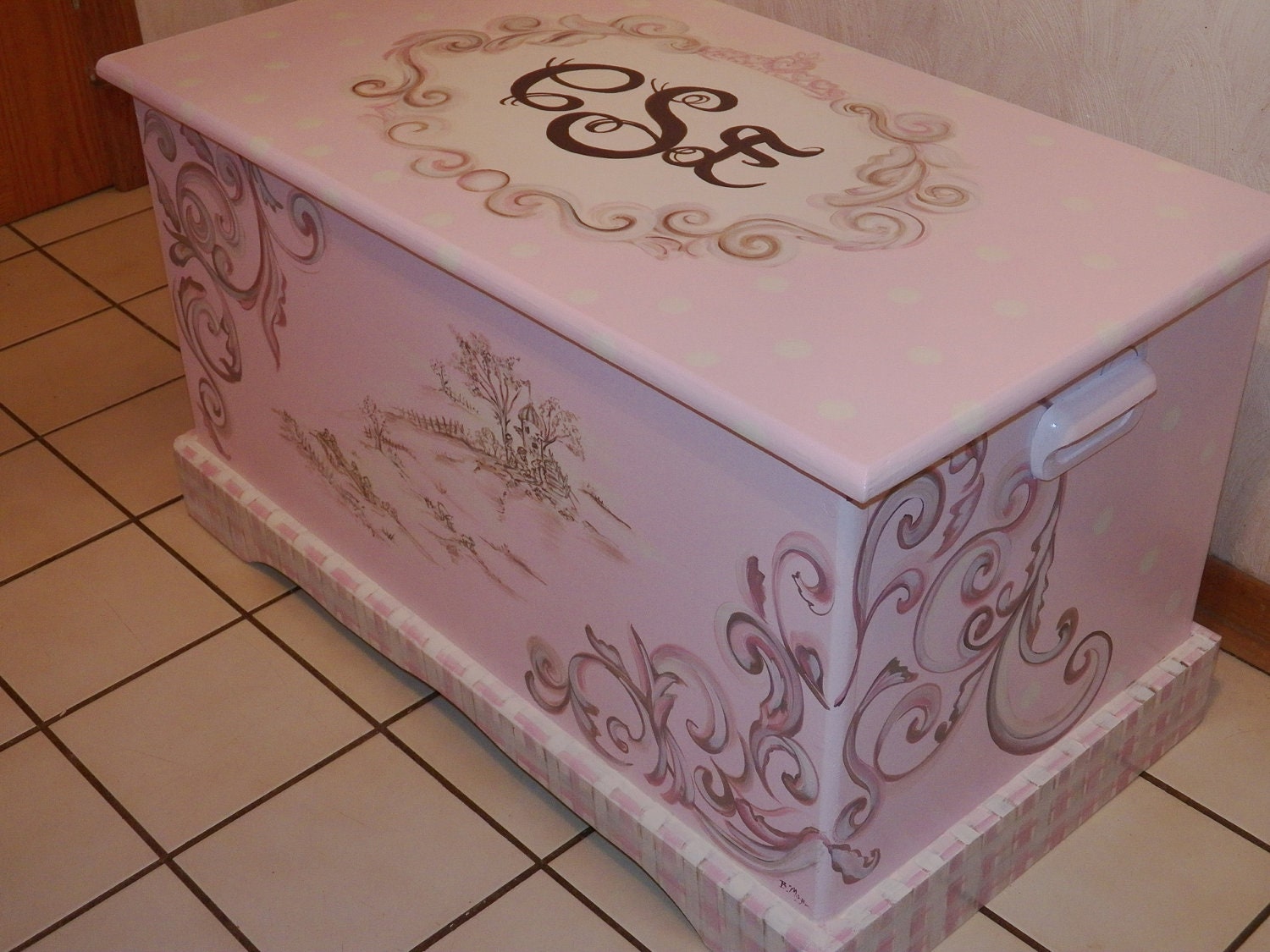 CUSTOM DESIGNED Toy Chest Designed From Your Wallpaper Border - Etsy