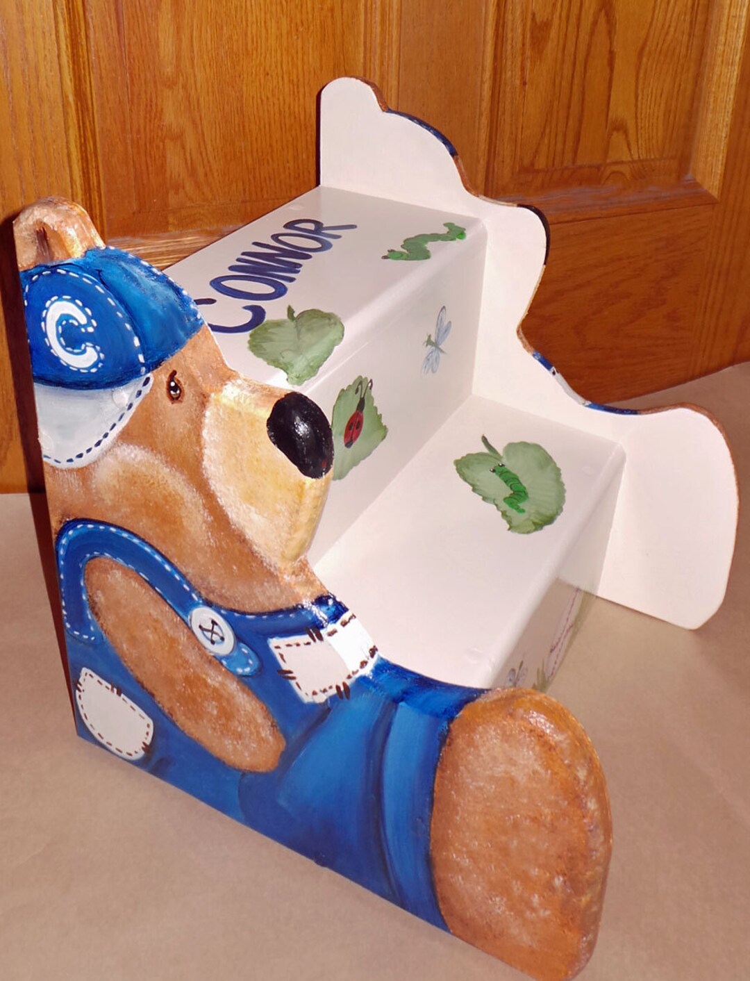 Custom Step Stool With Teddy Bear Sides Cut Out, Wooden, Personalized ...