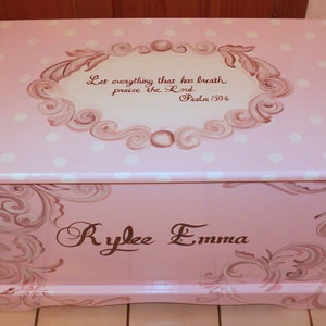 Custom Hope Chest or Toy Box With a Verse of Your Choice on | Etsy