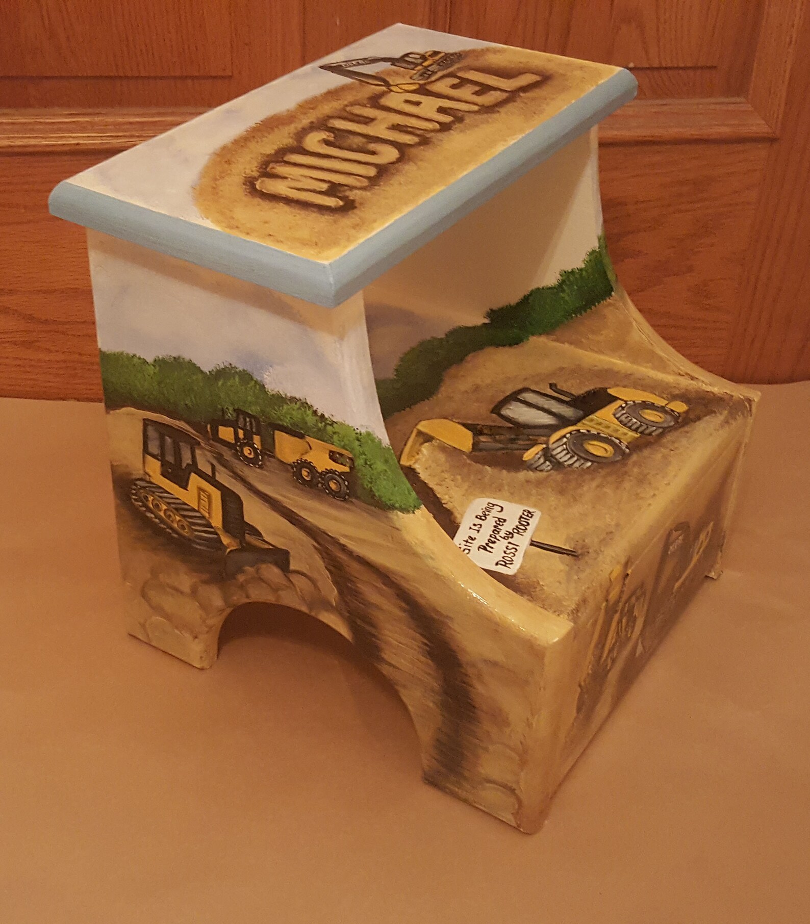 Custom Designed Construction Truck Wooden Step Stool - Etsy