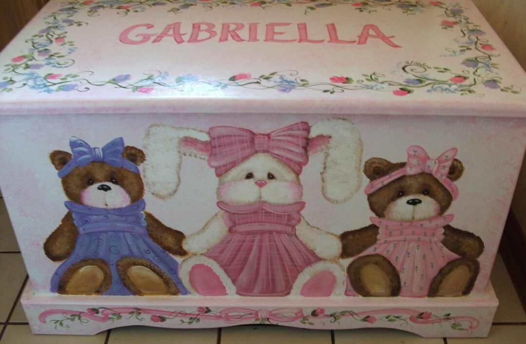 Teddy Bear and Bunny Dress-up Toy Box Done With Monogram or - Etsy