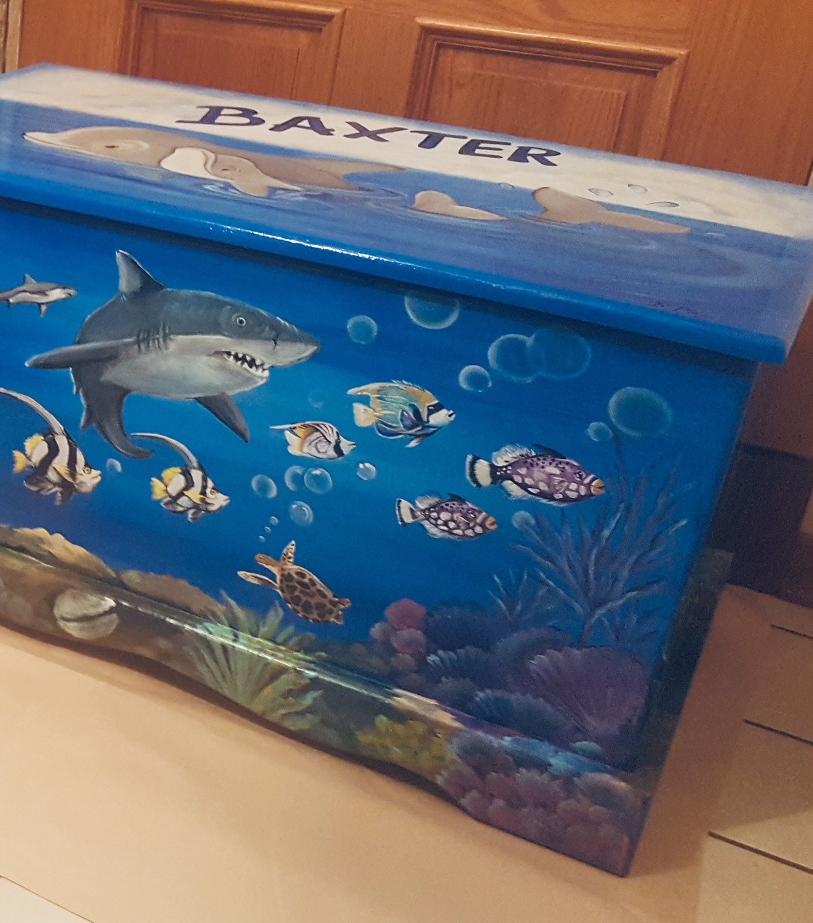 Custom Designed Shark Toy Chest Toy Box Kids Furniture Room - Etsy