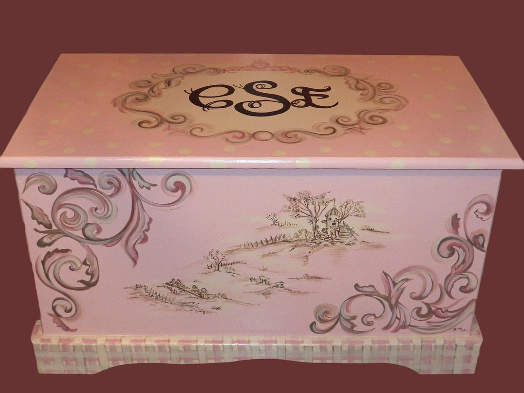 CUSTOM DESIGNED Toy Chest Designed From Your Wallpaper Border, Bedding ...