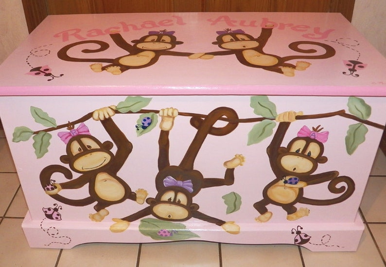Custom Designed JUNGLE MONKEY Toy Chest for Twins Done With - Etsy