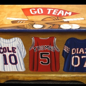 SPORTS JERSEY Toy Box Custom Designed With Your Sport Wooden - Etsy