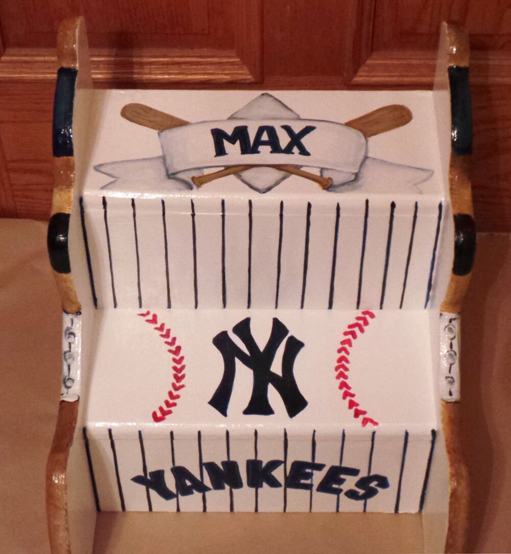 Custom Sports Step Stool With Teddy Bear Sides Cut Out | Etsy