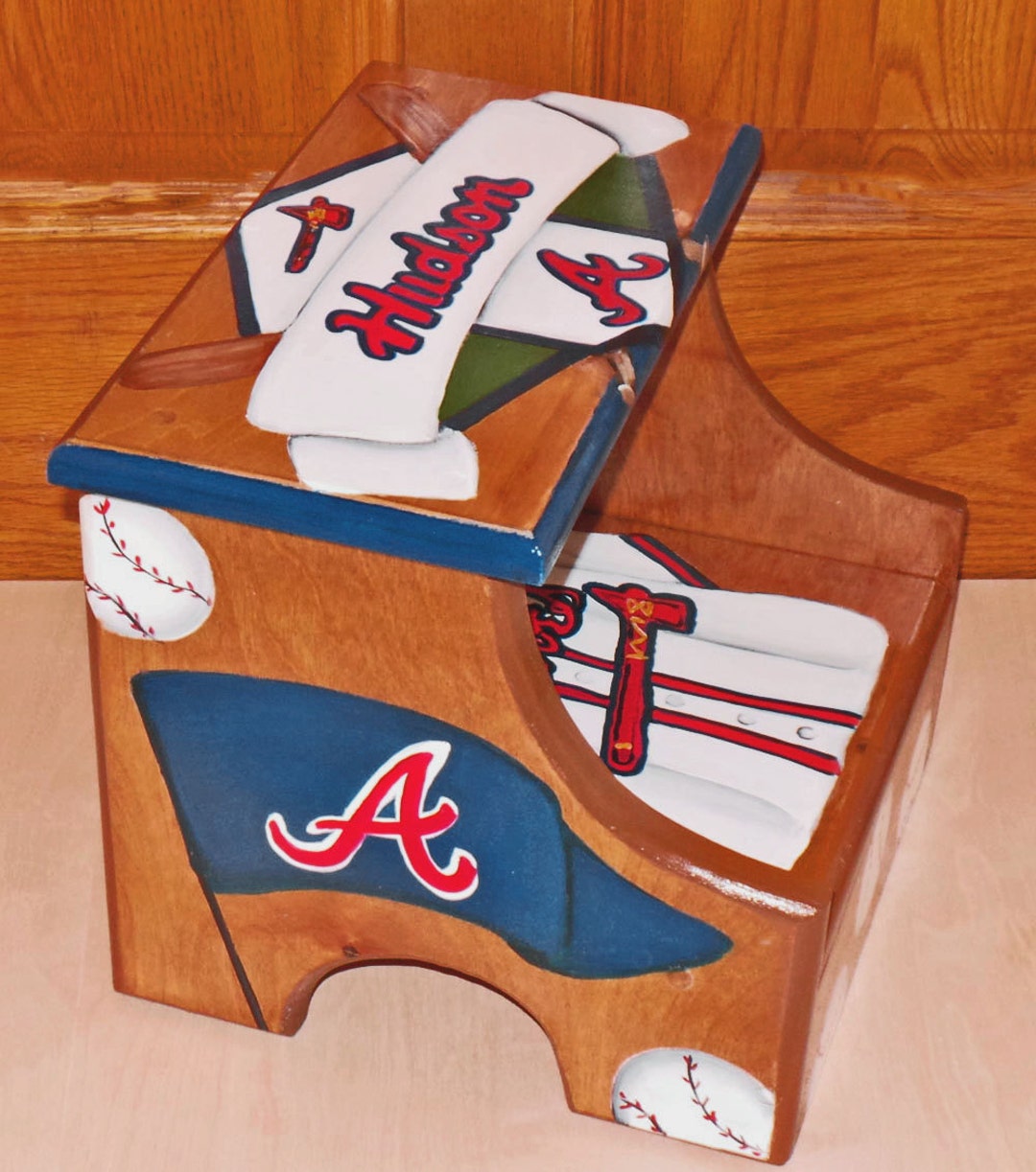 Custom Designed Baseball Wooden Step Stool - Etsy