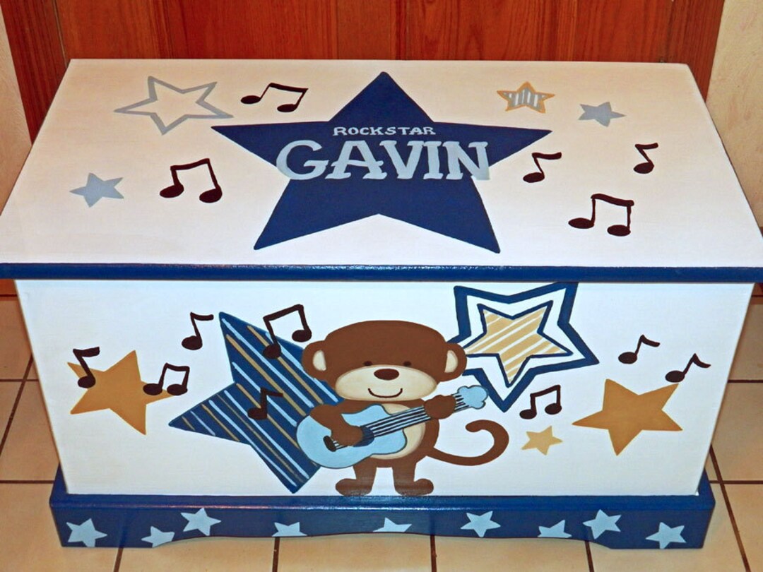 CUSTOM DESIGNED Toy Chest Designed to Compliment Bedding or Room Theme ...