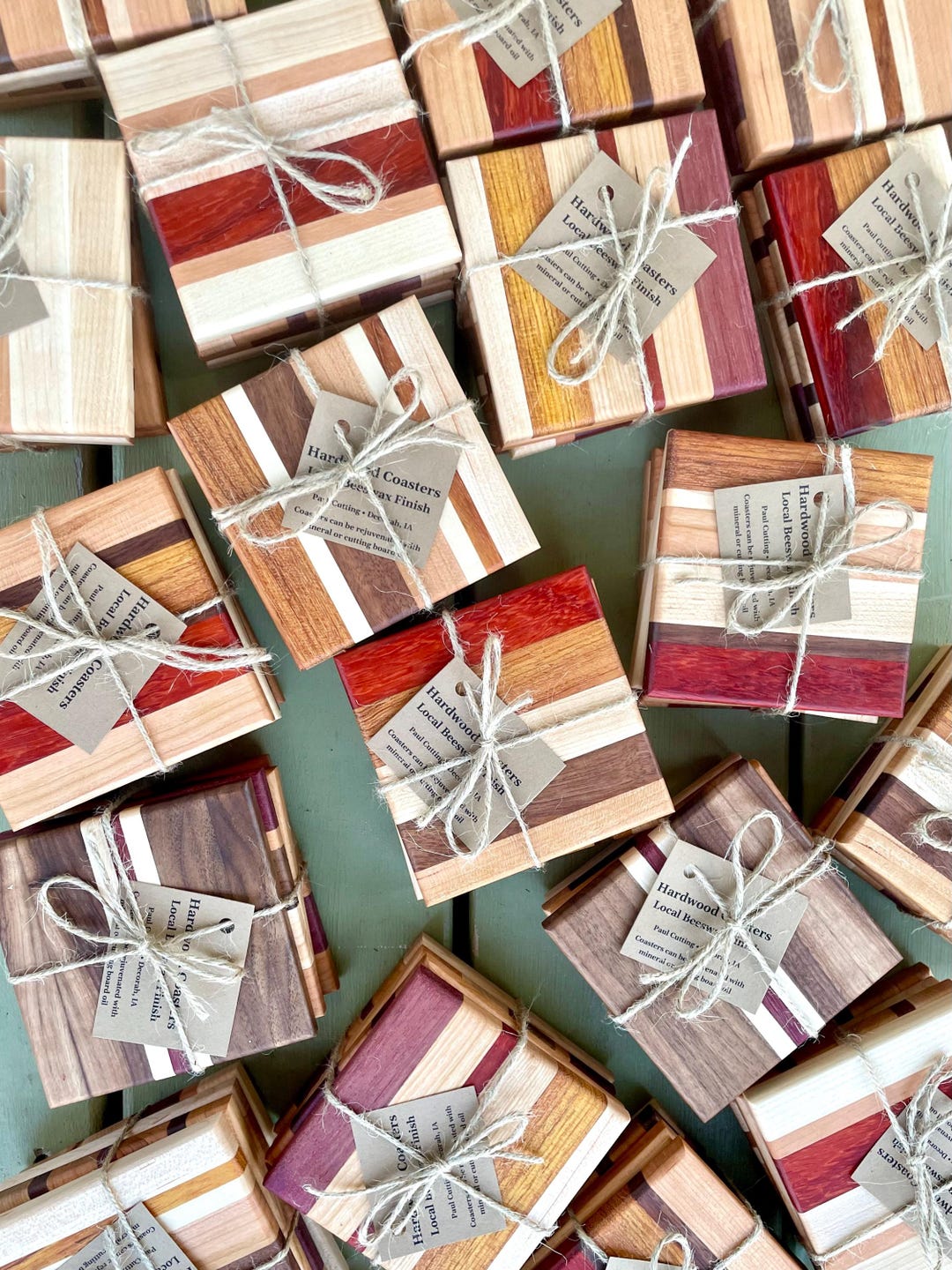 Butcher Block Coasters With Beeswax Finish - Etsy