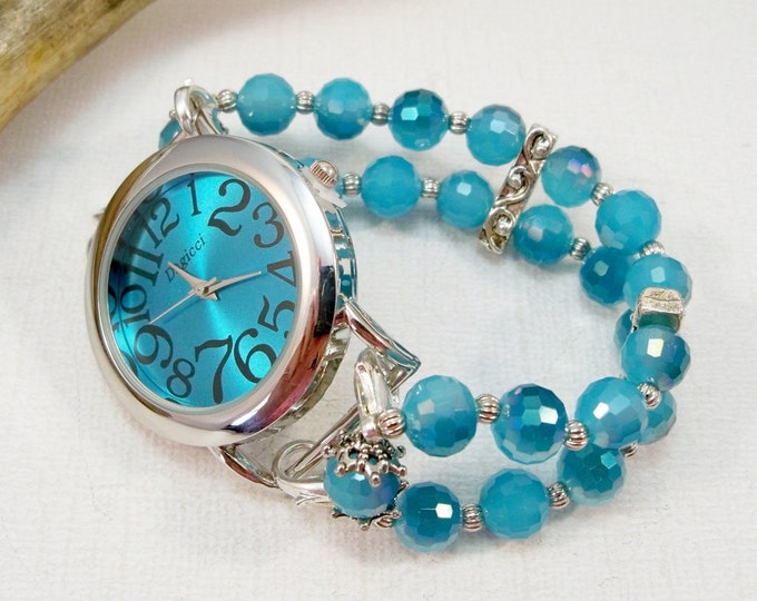 Turquoise Blue and Silver Watch With Interchangeable Watch - Etsy