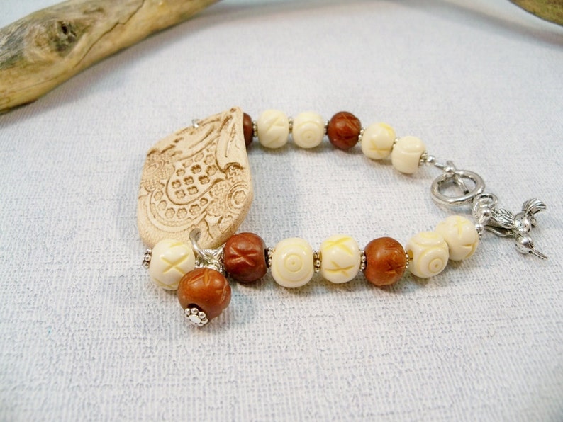 Pottery Bracelet | Ceramic Bead Cuff Bracelet | Ceramic Beads | Trendy ...