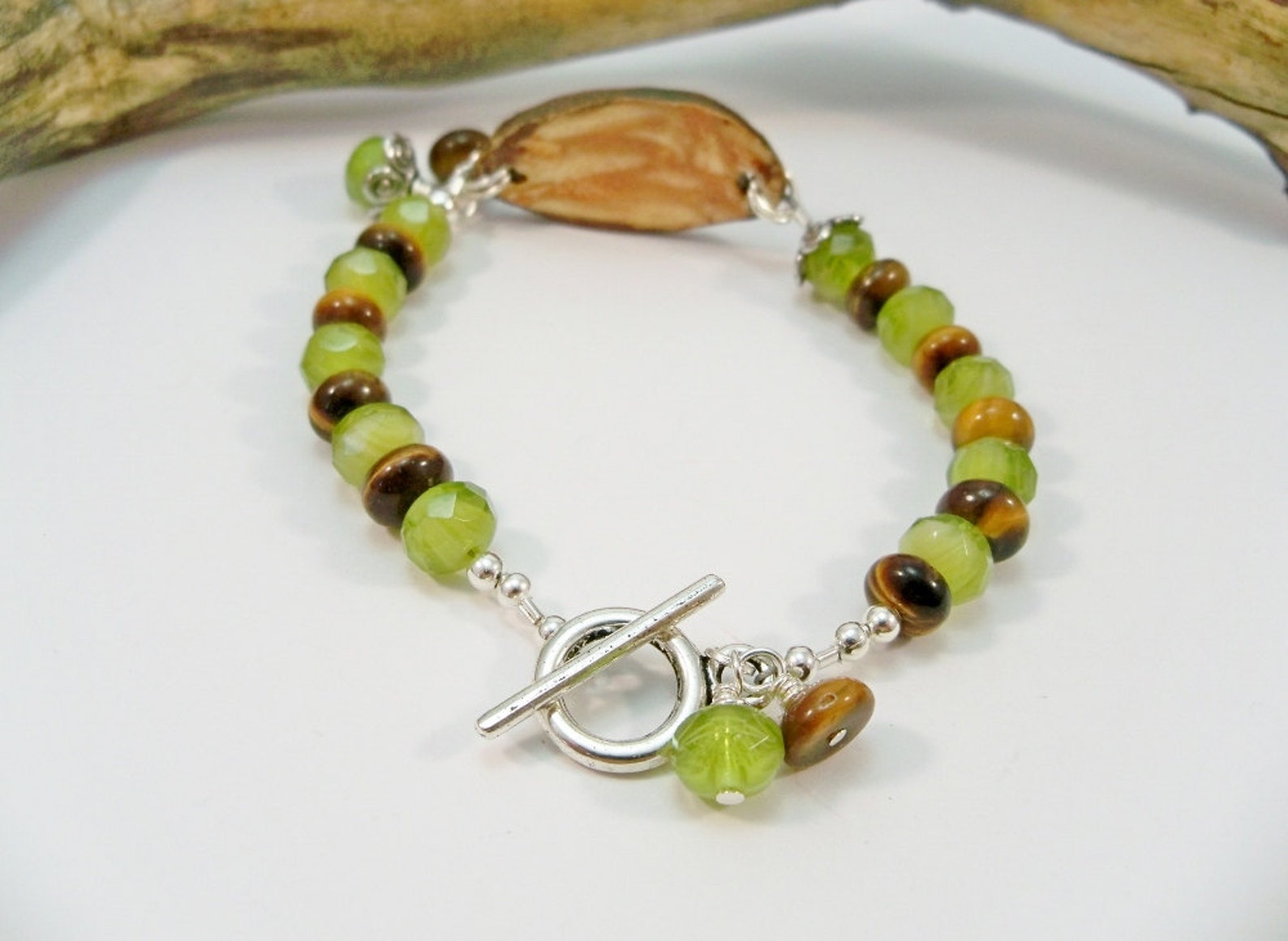 Butterfly Ceramic Cuff Bracelet, Pottery Cuff Bracelet, Czech Beads and ...