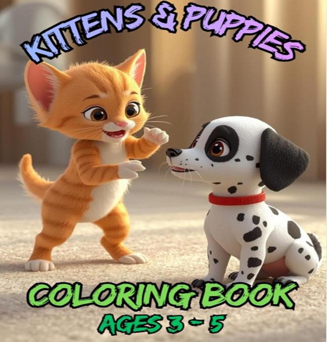 Kittens & Puppies– 25 Printable Coloring Pages for Kids – Digital ...